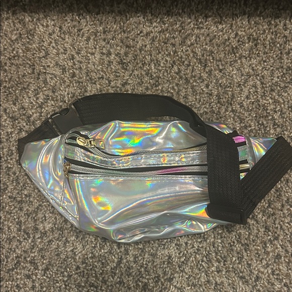 Bags | Holographic Silver Fanny Pack | Poshmark